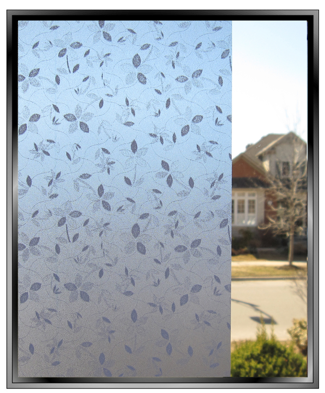 Little Blue Flowers Designer Privacy Window Film